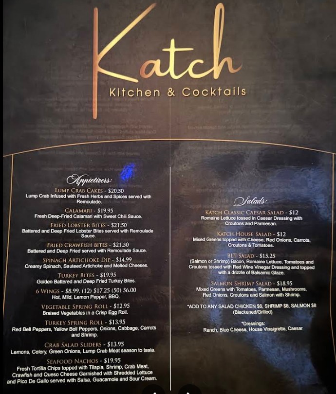 Katch Kitchen & Cocktails Restaurant Menu | Fine Dining & Cocktails in ...